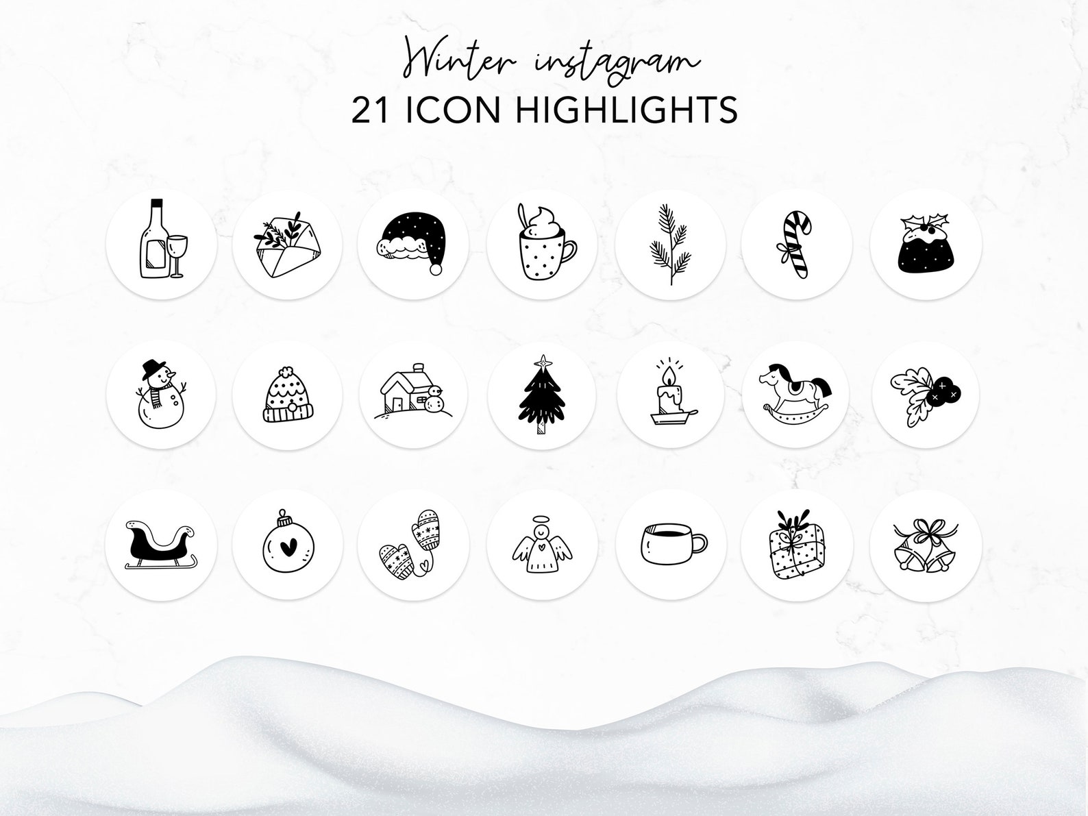 Winter Instagram Highlight Covers, Winter Highlight Icons, Text ...