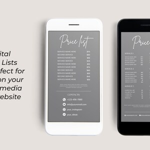 Price List Template, Canva Template Pricelist, Editable Price List ...
