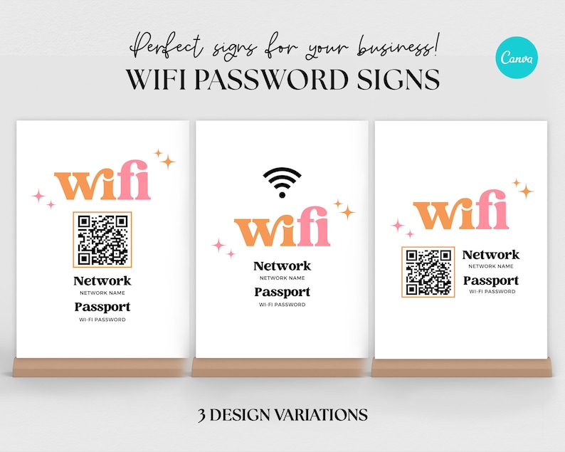 WIFI Password Sign Printable Wifi Sign Wifi Network Sign - Etsy