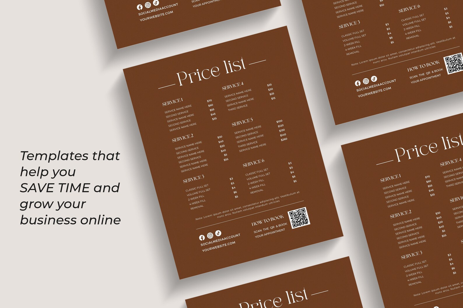 Bundle Price List Flyer, Ways to Pay Sign, Scan to Pay Sign, Cash App ...