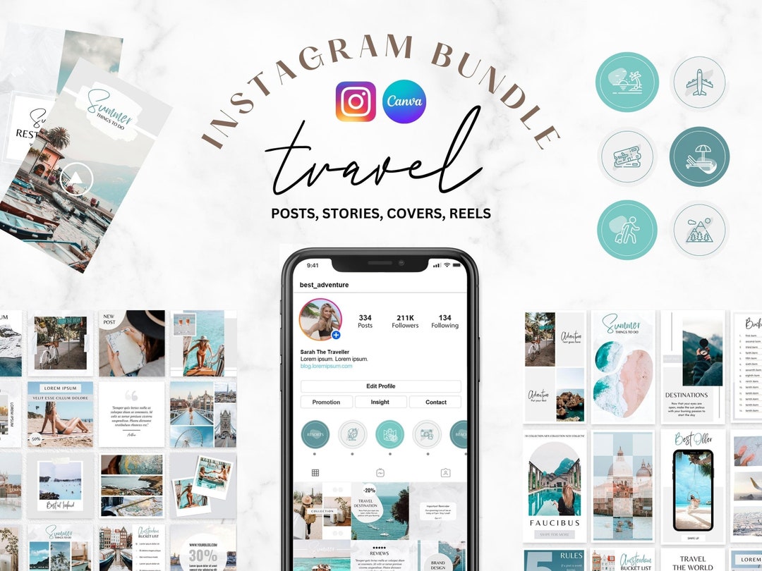 320 Travel Instagram Templates, Travel Agent Instagram Posts, Stories ...