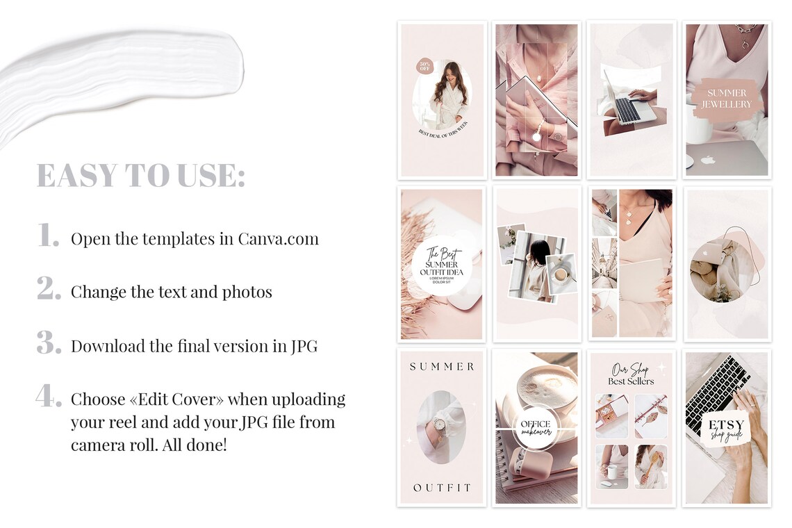 Canva Instagram Reel Covers Instagram Reel Cover Template - Etsy