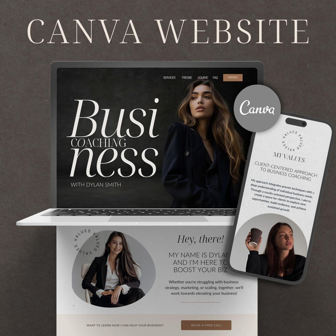 Coach Website Canva Template for Coach Landing Page Website Business ...