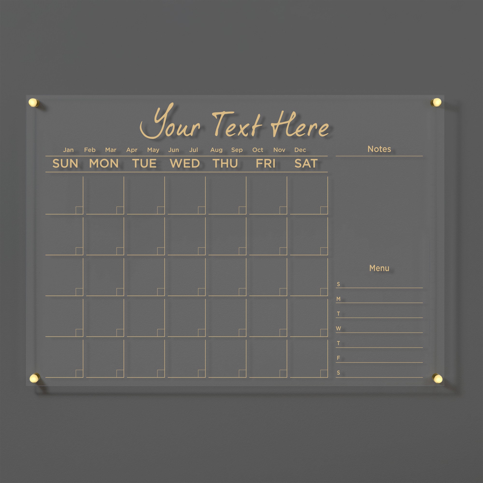 PERSONALIZE Calendar for Wall Wall Calendar With Side Notes - Etsy Canada