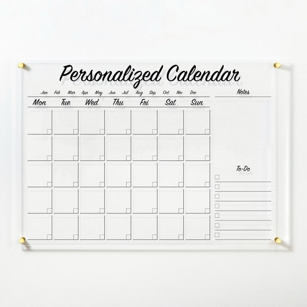 White Board Calendar - Etsy