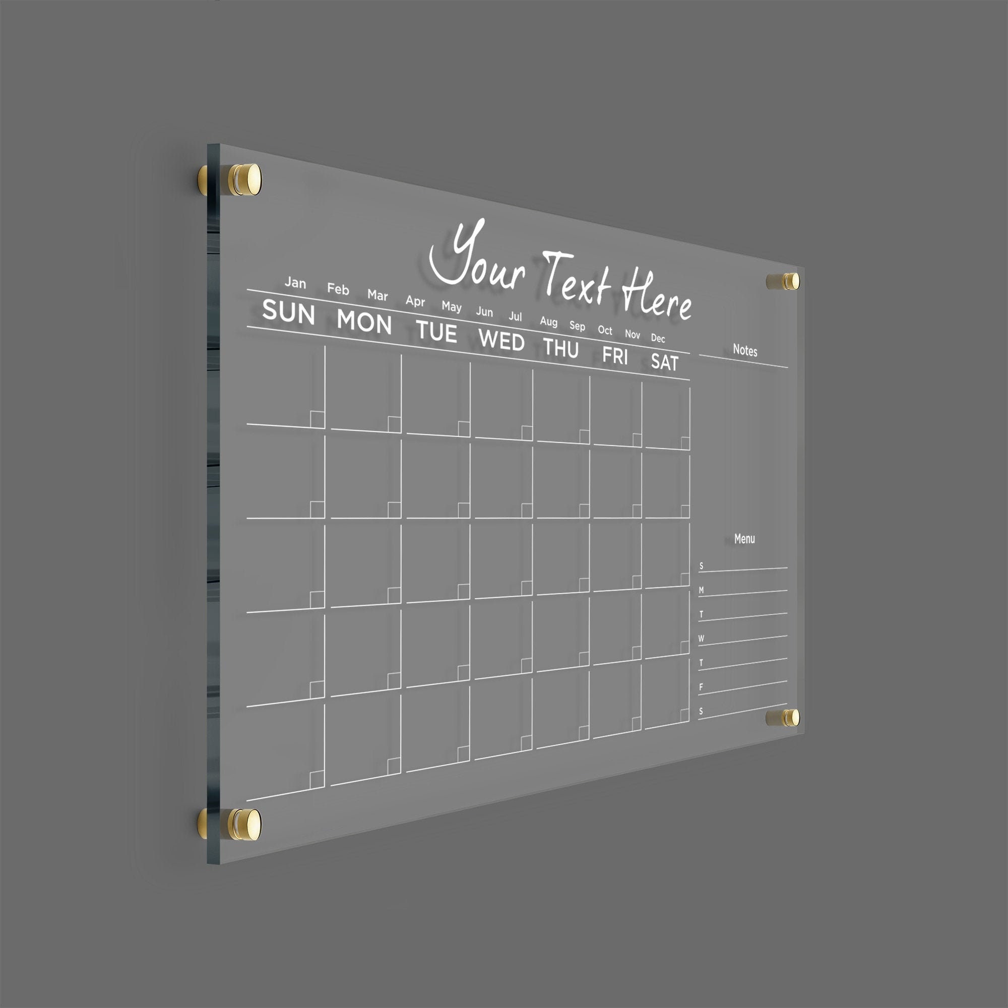 PERSONALIZE Calendar for Wall | Wall Calendar With Side Notes Monthly ...