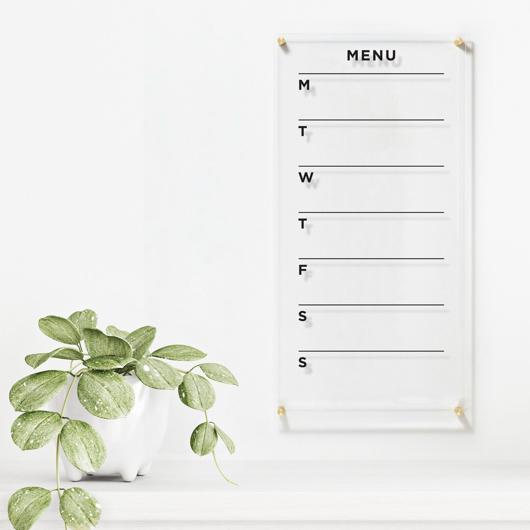 Acrylic Menu Board for Wall | Personalized Dry Erase Menu | Kitchen ...