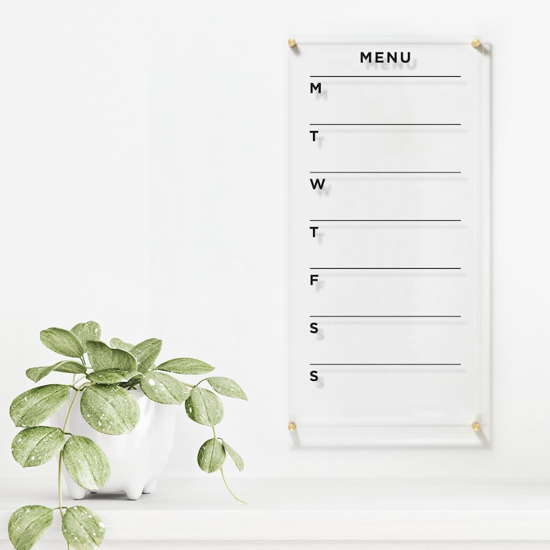 Acrylic Menu Board for Wall Personalized Dry Erase Menu - Etsy