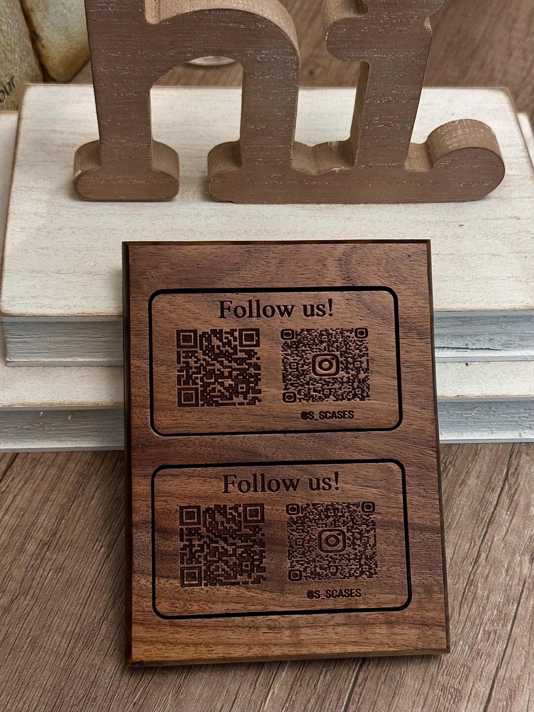 Wooden Business Card Business Swat Code Desk Accessory - Etsy