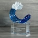 Custom Engraved Tidal Wave Art Glass Award, Glass Art Sculpture for ...