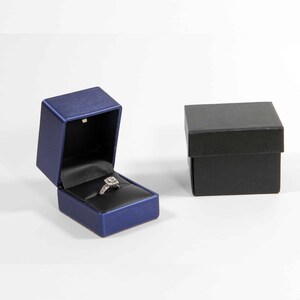 Blue Engagement Ring Box With LED Light - Great for Proposals, Weddings ...