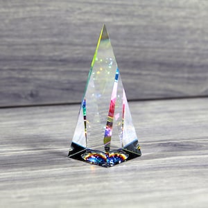Rainbow Crystal Summit Award - Custom Engraved Crystal Award - Glass ...