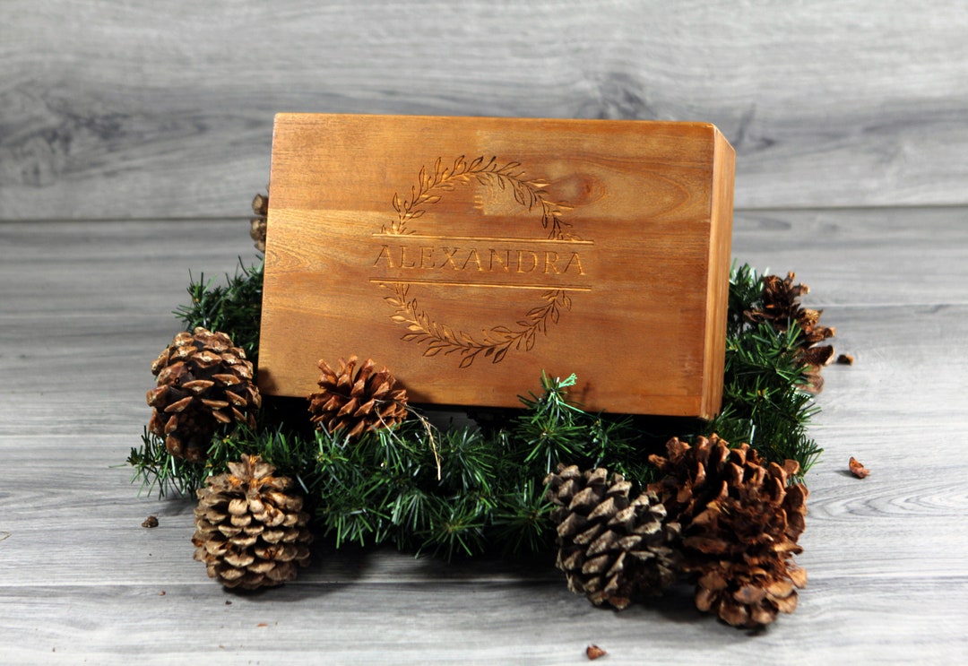 Custom Engraved Wood Keepsake Storage Box, Memory Box - Great for Gifts ...