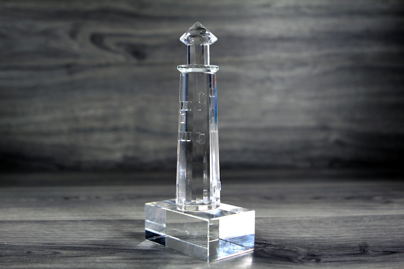 Personalized/engraved Crystal Light House , Lighthouse Award , Crystal ...