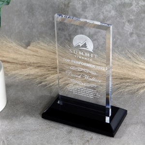 Custom Engraved Rectangular Plaque Award - Acrylic Award - Modern Award ...