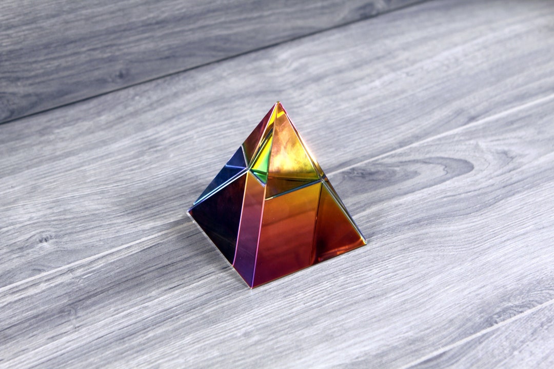 Rainbow Crystal Pyramid Award - Custom Engraved Crystal Award - Glass ...