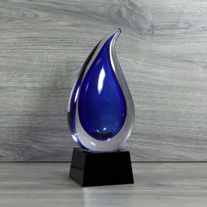Custom Engraved Rain Water Drop Glass Award, Glass Art Sculpture for ...