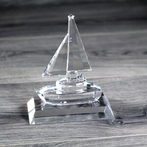Personalized Engraved Crystal Sailboat - Comes With Velvet Gift Box ...