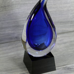 Custom Engraved Rain Water Drop Glass Award, Glass Art Sculpture for ...
