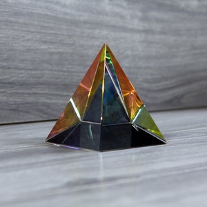 Rainbow Crystal Pyramid Award - Custom Engraved Crystal Award - Glass ...