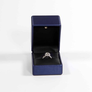 Blue Engagement Ring Box With LED Light - Great for Proposals, Weddings ...
