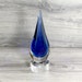 Custom Engraved Blue Drop Art Glass Award ,abstract Heart Glass ...