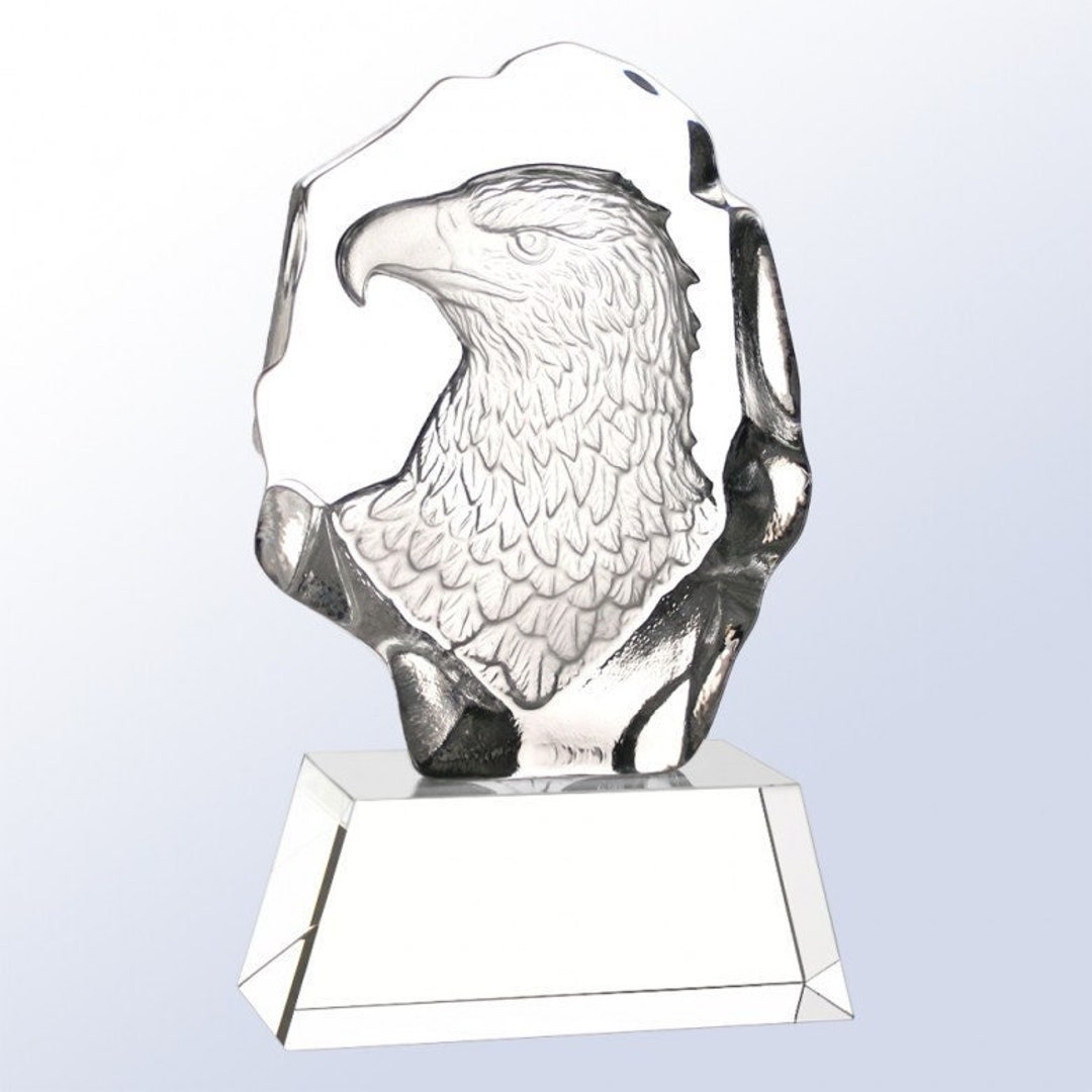Custom Engraved Eagle Award Bald Eagle Crystal Award Personalized Award ...