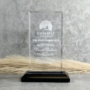 Custom Engraved Rectangular Plaque Award - Acrylic Award - Modern Award ...