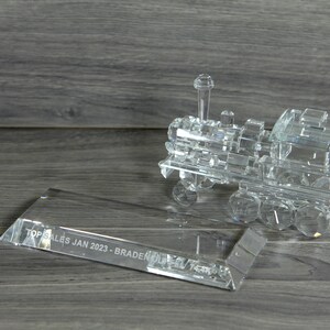 Personalized/engraved Crystal Train Award, Recognition Award ...