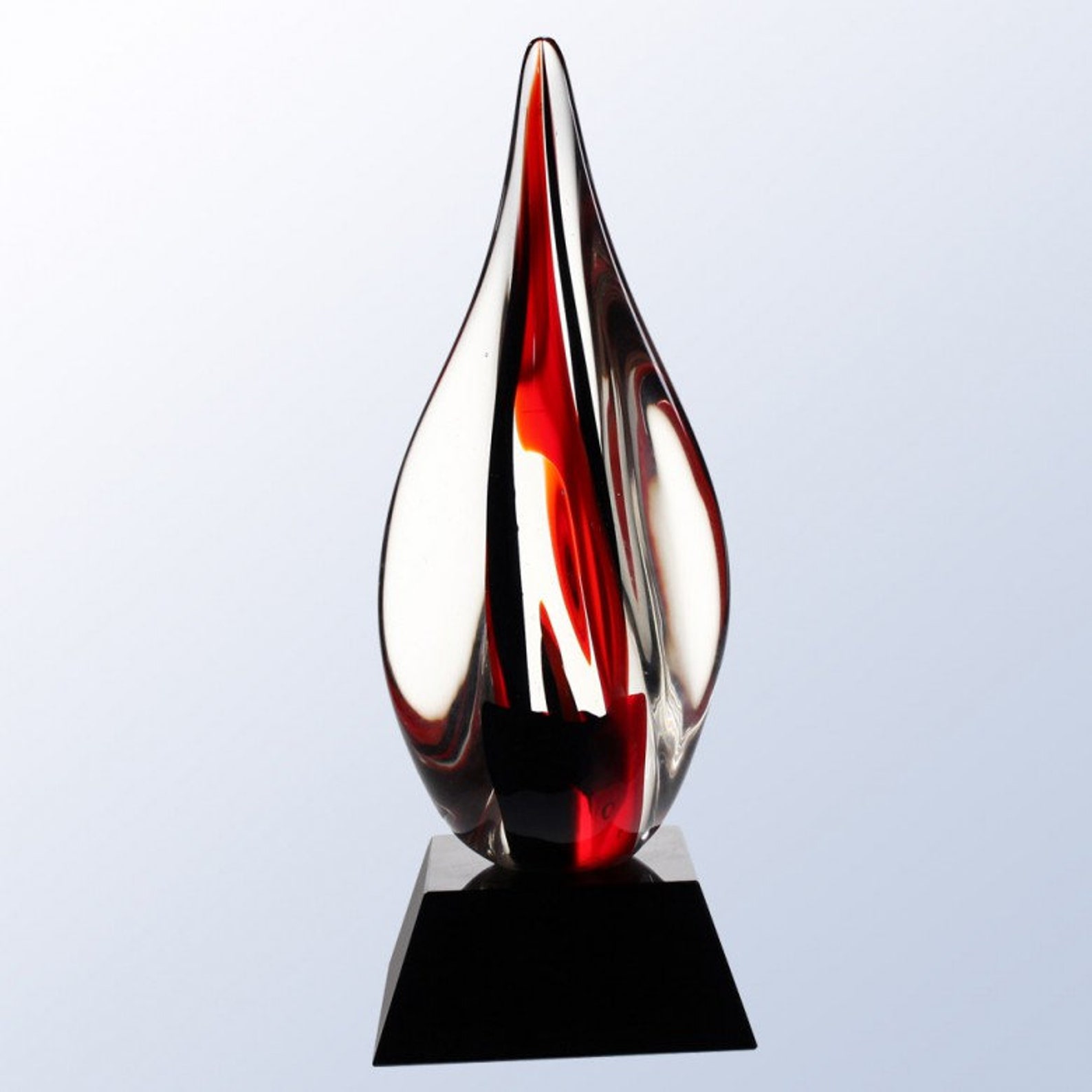 Custom Engraved Red Lava Glass Award abstract Glass - Etsy