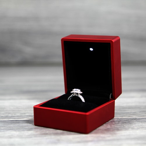 Black Engagement Ring Box With LED Light Great for - Etsy