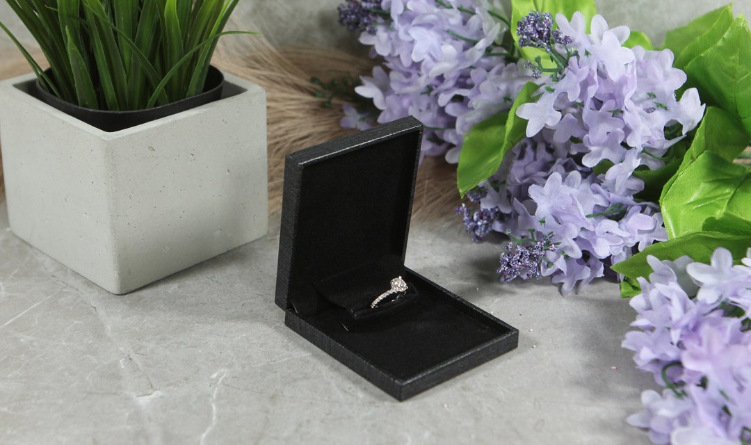 Slim Pocket Sized Grey Engagement Ring Box - Great for Proposals ...