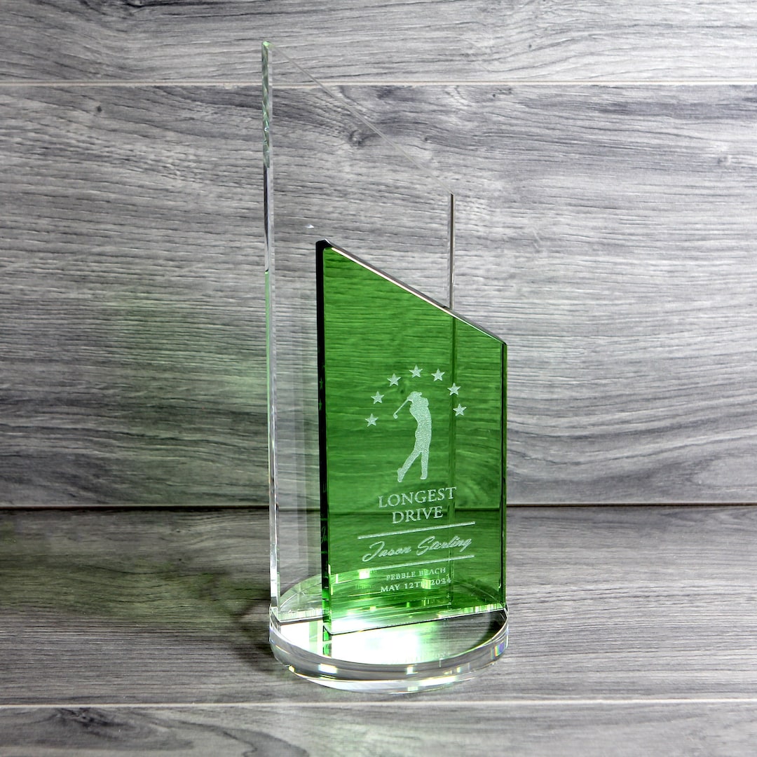 Personalized Engraved Crystal Golf Tournament Award - Custom Award ...