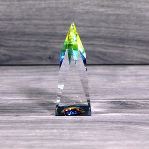 Rainbow Crystal Summit Award - Custom Engraved Crystal Award - Glass ...