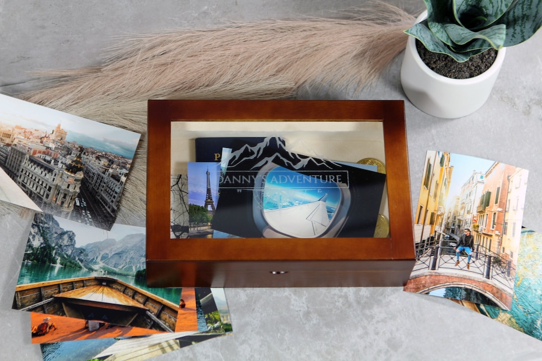 Personalized Wood Travel Memory Box - Keepsake Box - Adventure Box ...