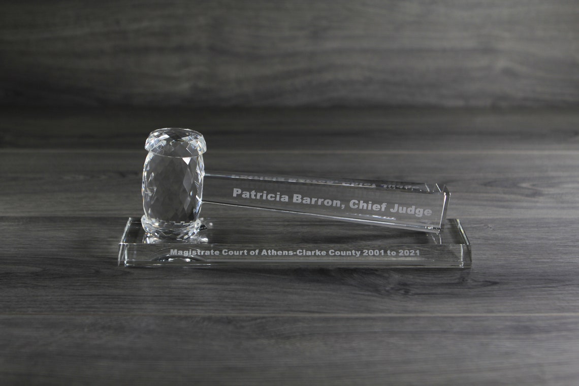 Personalized Engraved Crystal Award Gavel on Base Comes With - Etsy