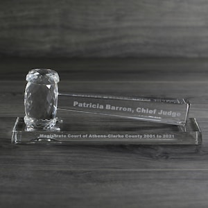 Personalized Engraved Crystal Award Gavel on Base , Comes With Velvet ...