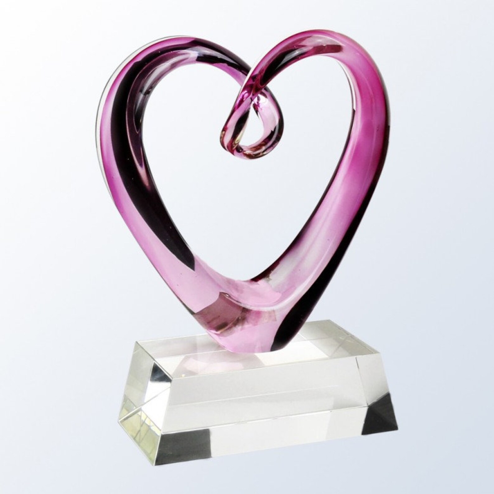 Custom Engraved Heart Art Glass Award ,abstract Heart Glass Sculpture ...