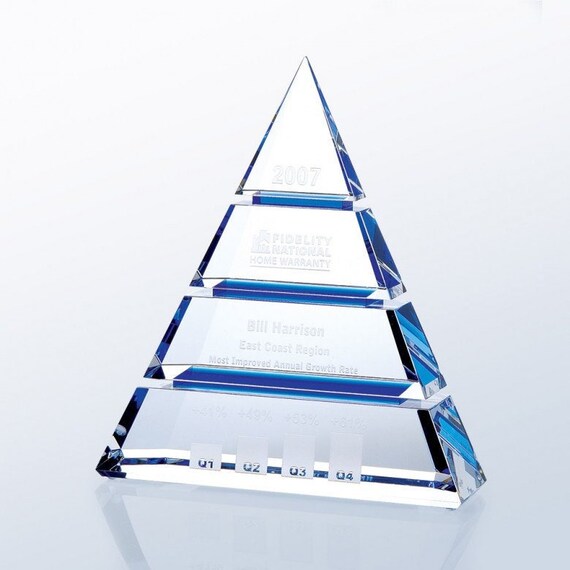 Custom Engraved Pyramid Crystal Award Great for Award - Etsy