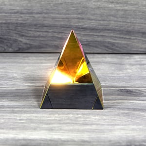 Rainbow Crystal Pyramid Award - Custom Engraved Crystal Award - Glass ...