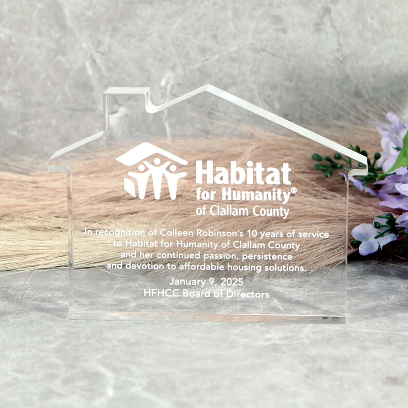 Custom Laser Engraved Clear Acrylic House Award, Personalized House ...