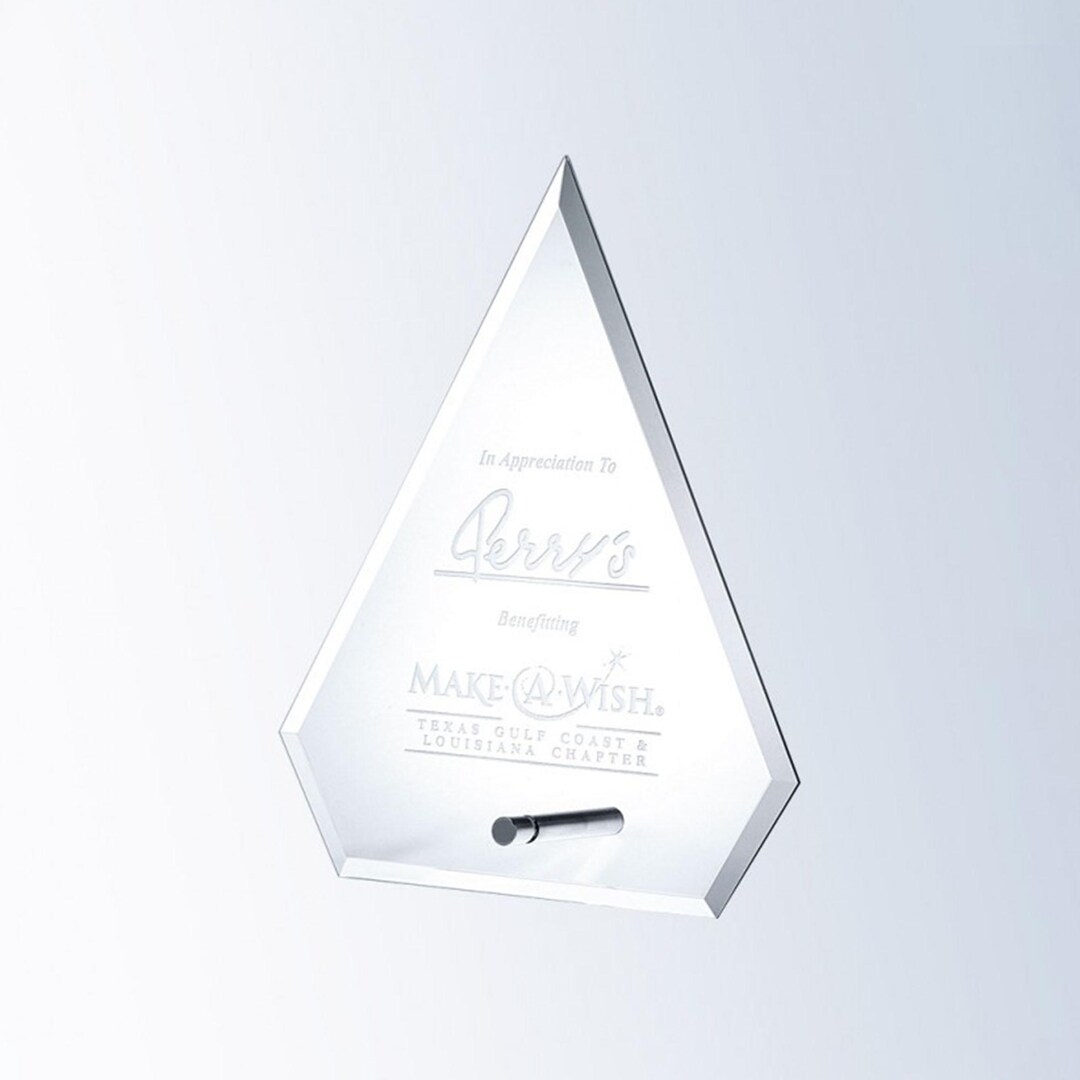 Custom Triangle Glass Award - Custom Engraved Award - Glass Award ...