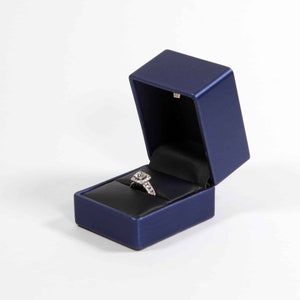 Blue Engagement Ring Box With LED Light - Great for Proposals, Weddings ...