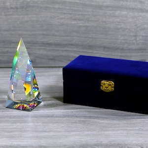 Rainbow Crystal Summit Award - Custom Engraved Crystal Award - Glass ...