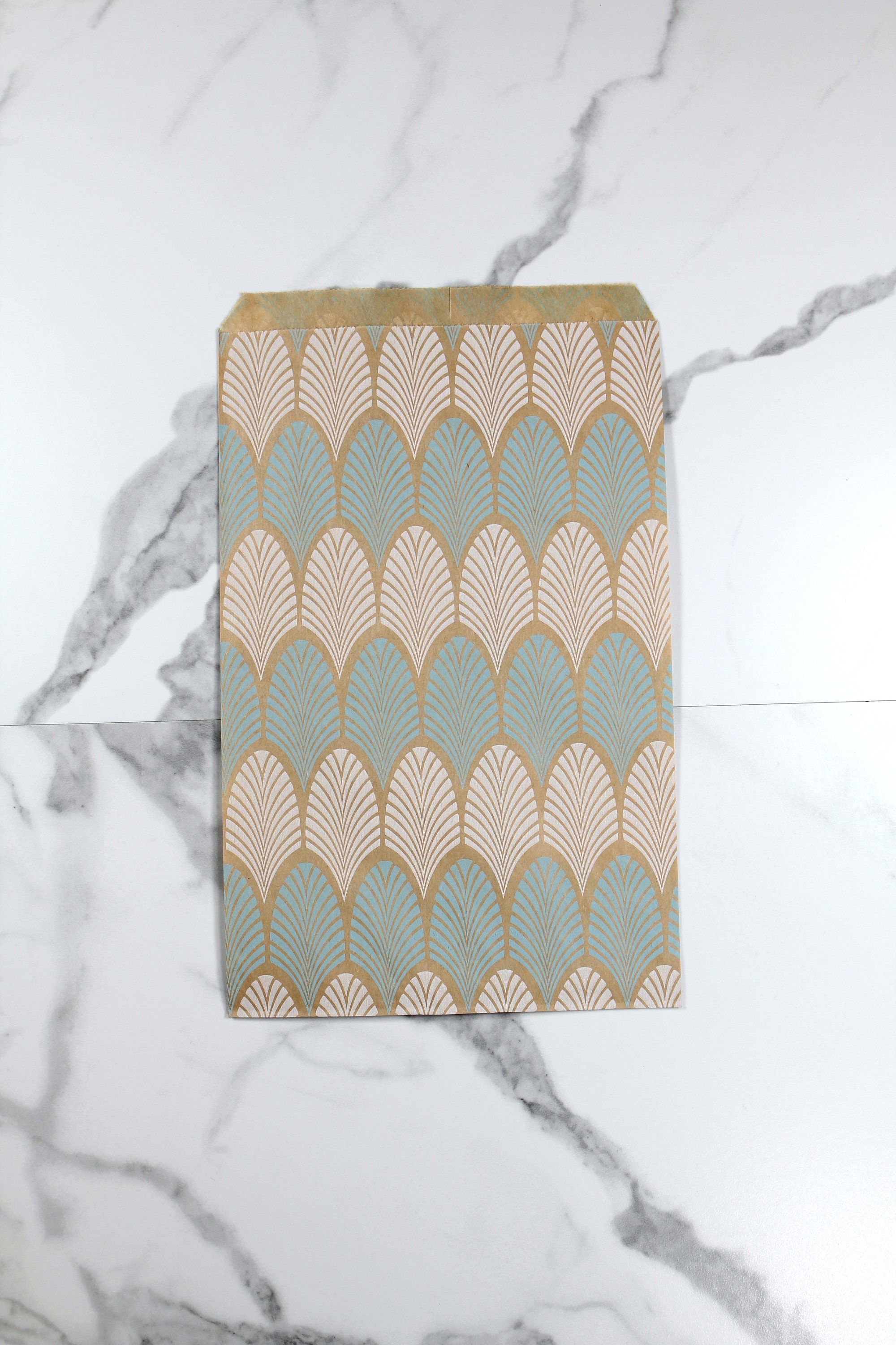 100 Pack Fancy Leaf Flat Paper Gift Bags Great for Packaging - Etsy