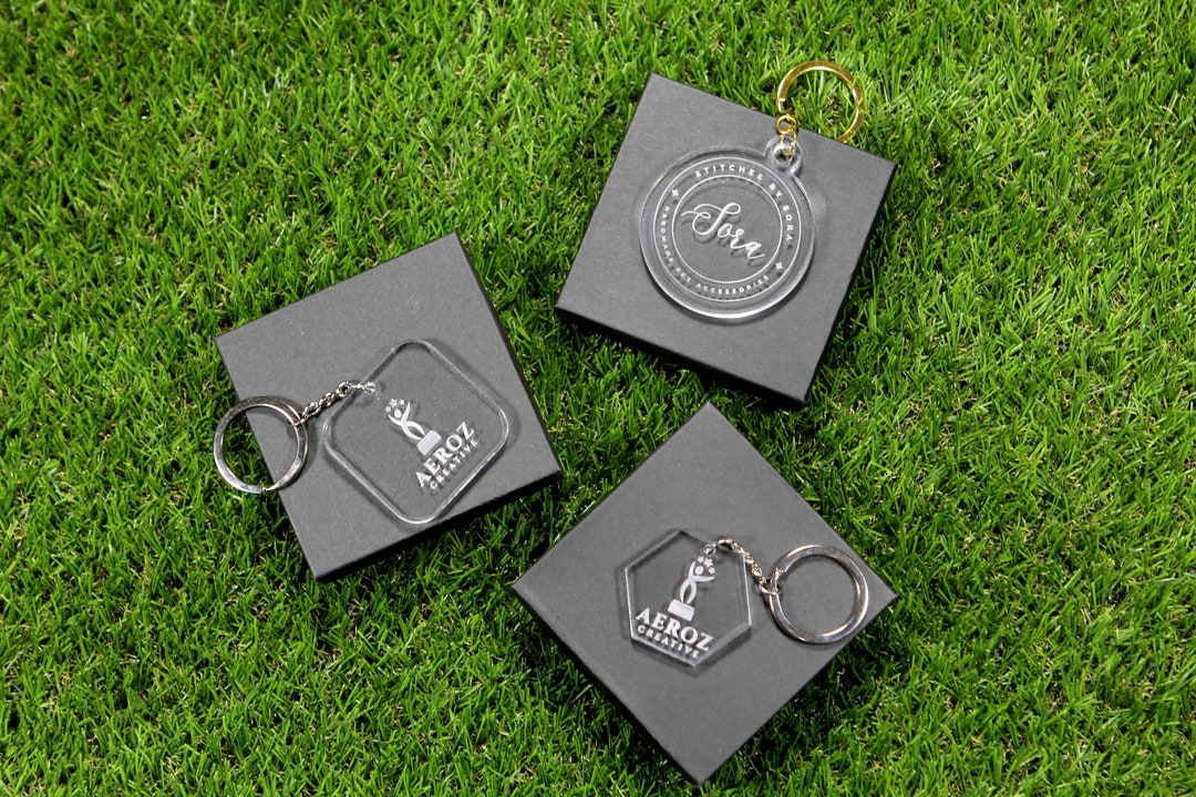 Custom Engraved Business Logo Keychain - 1/4" Extra Thick Acrylic ...
