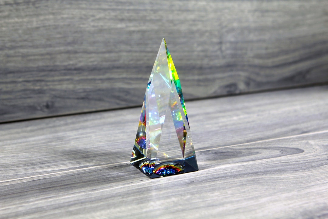 Rainbow Crystal Summit Award - Custom Engraved Crystal Award - Glass ...