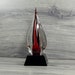 Custom Engraved Red Lava Glass Award ,abstract Glass Sculpture, Glass ...