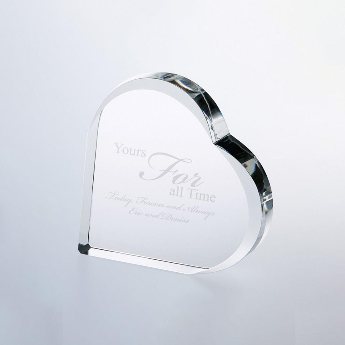 Custom Engraved Heart Crystal Award - Heart Paperweight Gift - Heart ...