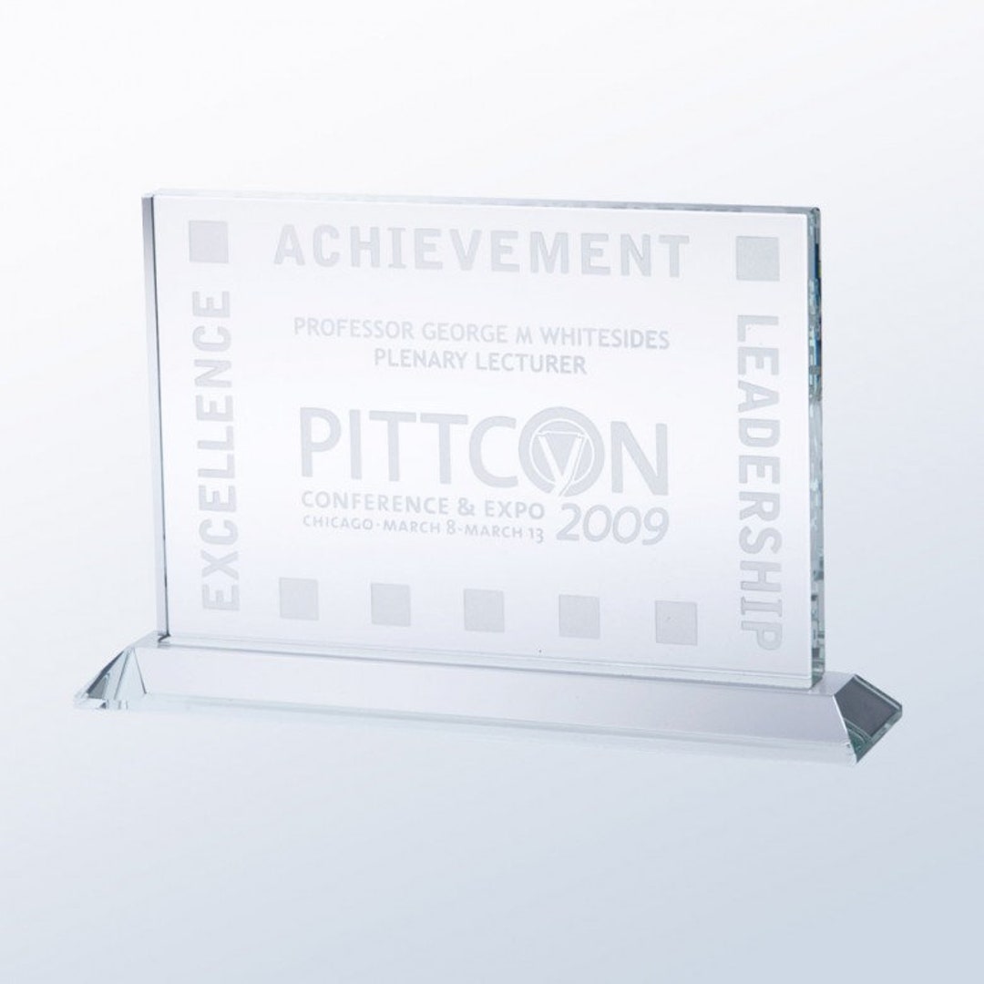Custom Engraved Glass Plaque Award - Glass Award - Plaque Award ...